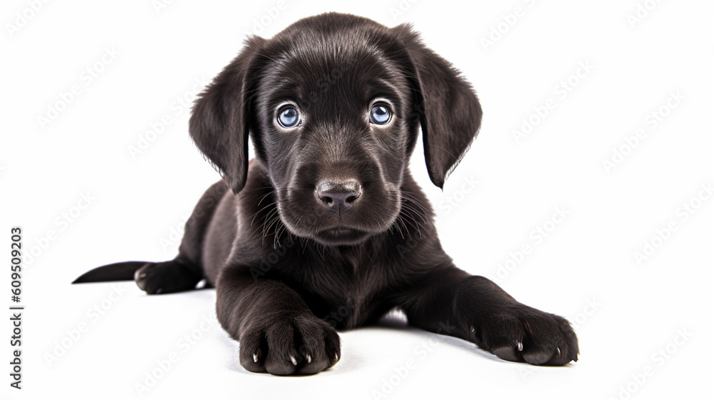 Adorable dog on a white background in different poses. Dog for ...