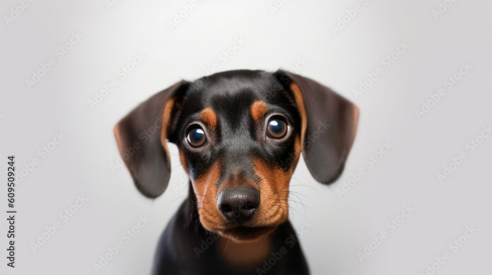 Adorable dog on a white background in different poses. Dog for ...