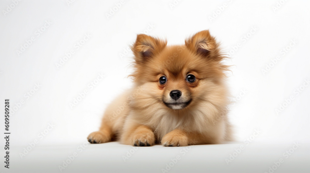 Adorable dog on a white background in different poses. Dog for ...