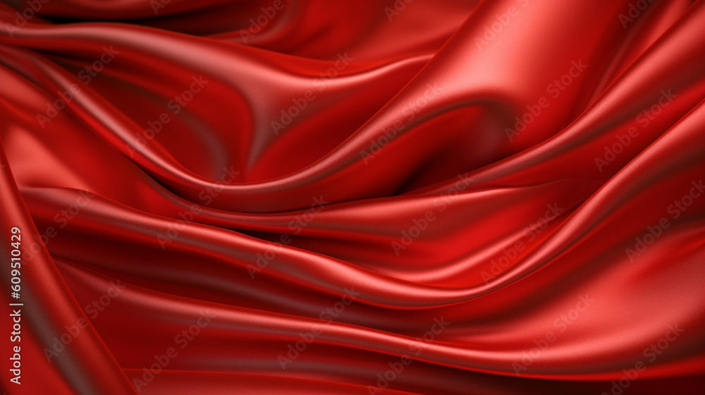 Red silk fabric. Silk texture with great definition. AI generated image ...