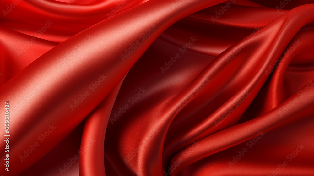 Red silk fabric. Silk texture with great definition. AI generated image ...