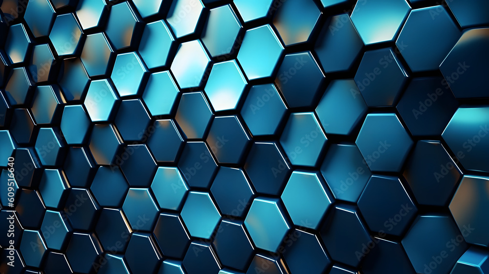 Digital silver 3d honeycomb structure hexagonal graphic poster web page ...