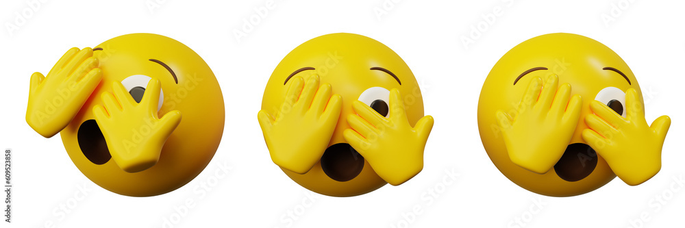 3d emoticon peeking eye cartoon emoji or smiley yellow ball Stock ...