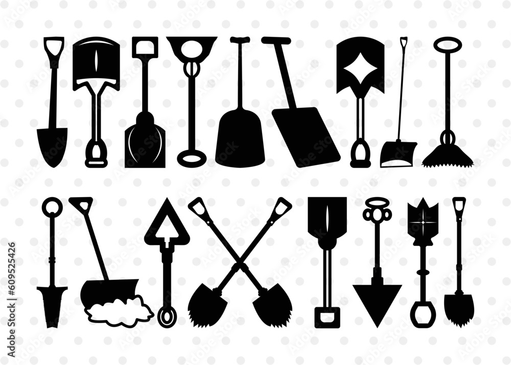 Shovel Silhouette, Shovel SVG Cut Files, Farm Svg, Miner Pick Svg ...