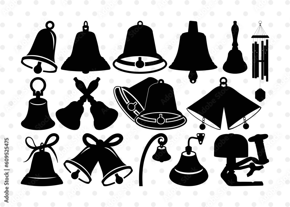 Bells Silhouette, Bells Svg, Wedding Bell Svg, Jingle Bells Bundle ...
