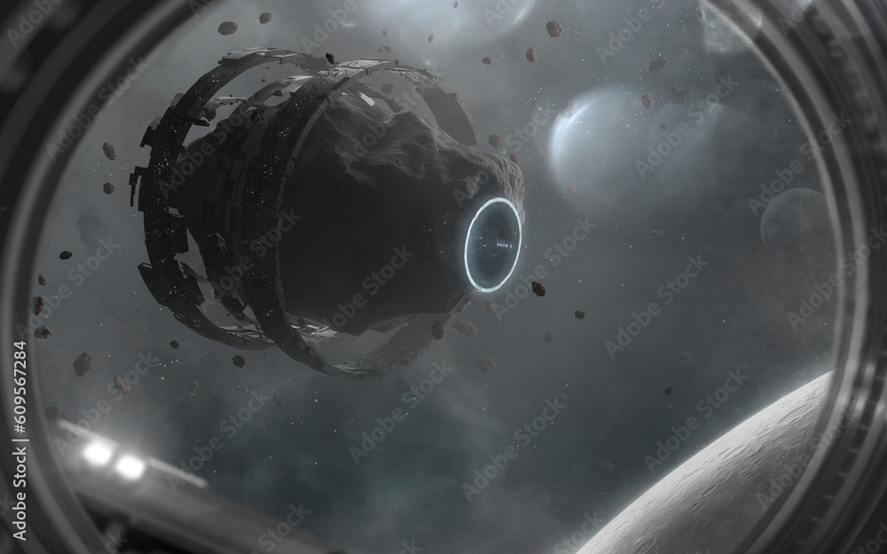 Habitable asteroid, colonization. Giant space station. 5K realistic ...