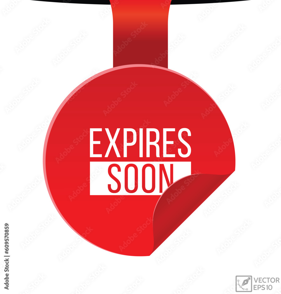 Expires soon banner design. Expires soon icon. Flat style vector ...