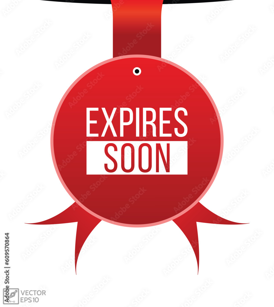 Expires soon banner design. Expires soon icon. Flat style vector ...