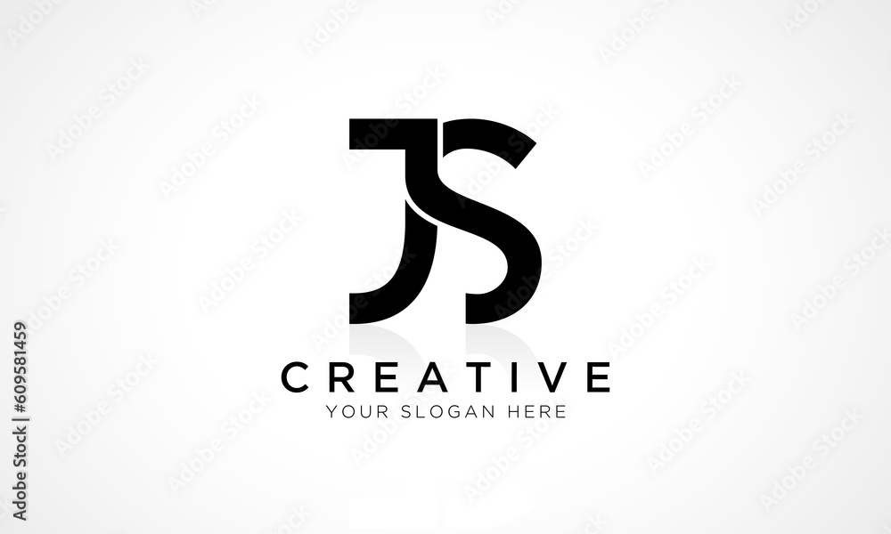 Vetor de JS Letter Logo Design Vector Template. Alphabet Initial Letter ...