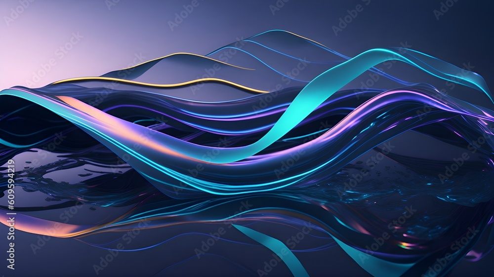 illustration of gaudy gradient background with abstract shapes glowing ...
