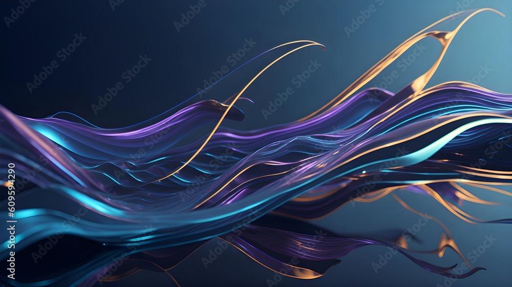 illustration of gaudy gradient background with abstract shapes glowing ...