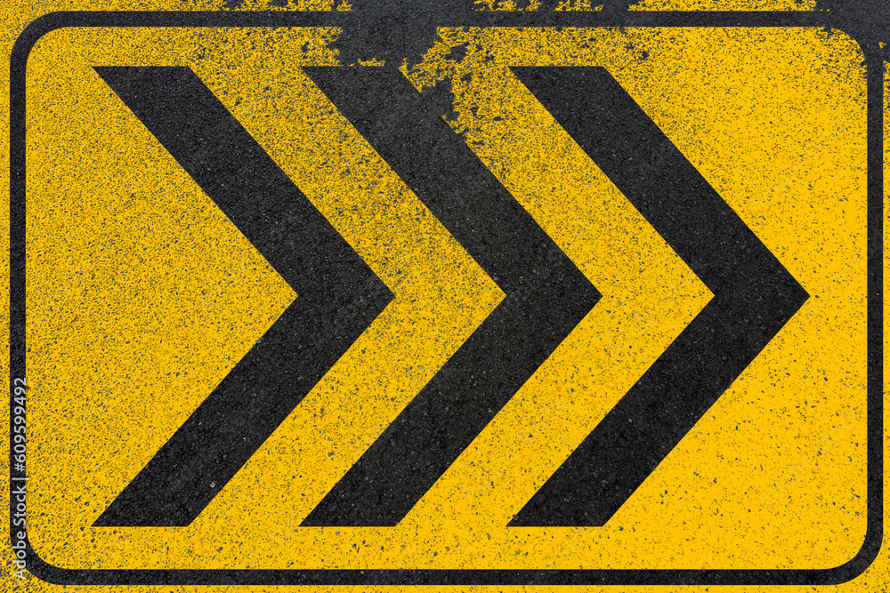 Chevrons sur panneau de signalisation routière Stock Illustration ...