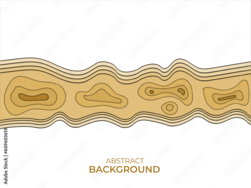Paper cut topography 3d background. Multi layers origami relief map ...