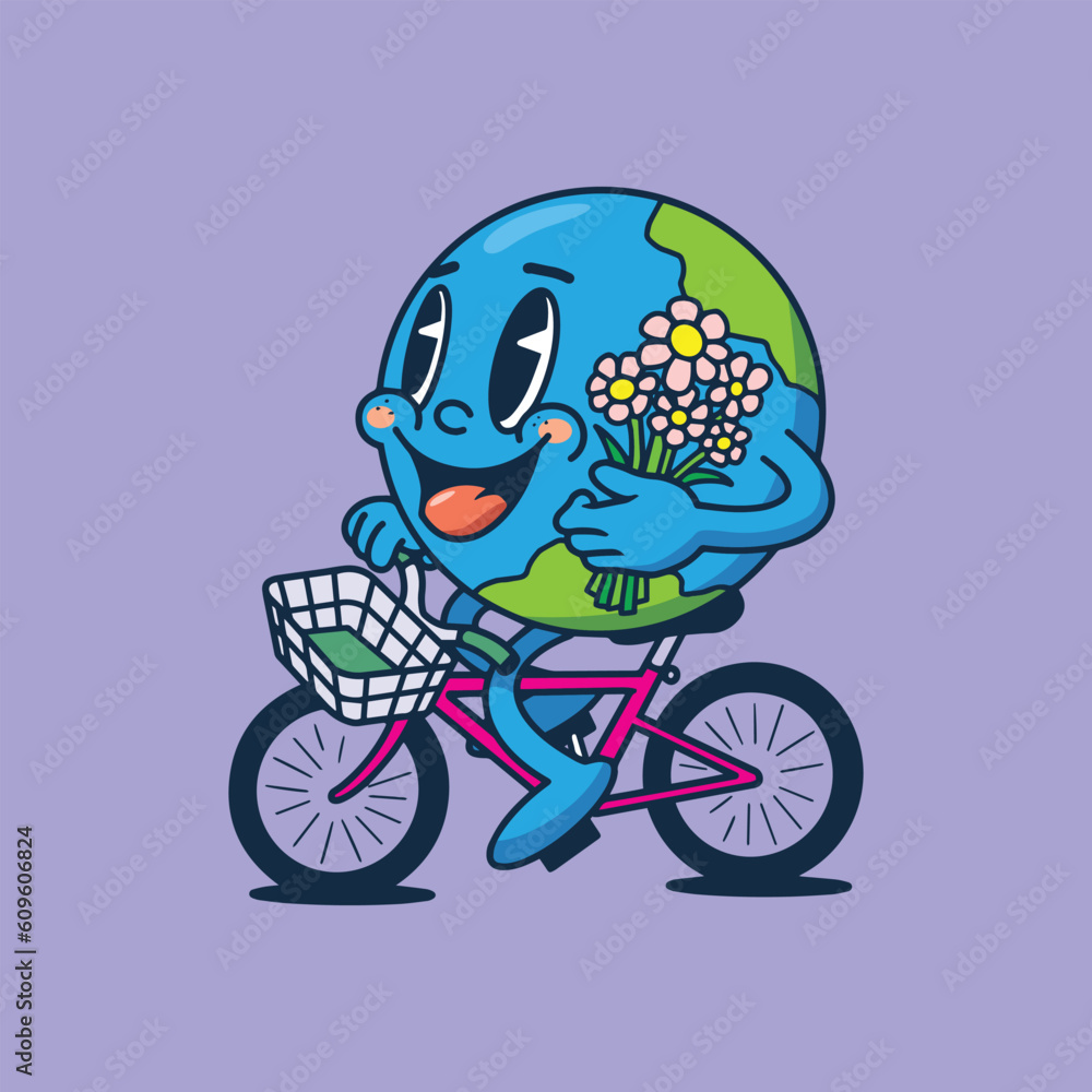 save energy posters in trendy retro cartoon style, groovy 70s banner ...