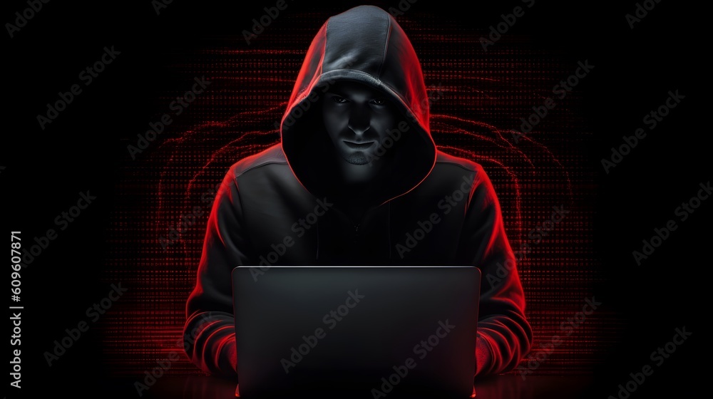 Internet privacy theft lurking in background. Anonymous hacker ...