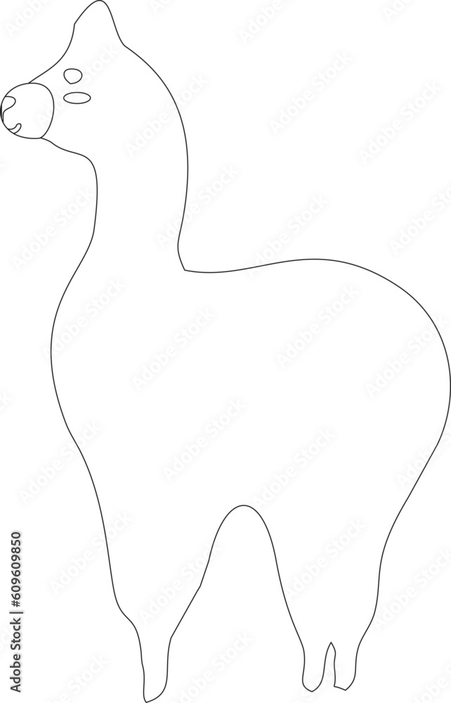 Cartoon llama farm animal vector graphic Stock Vector | Adobe Stock