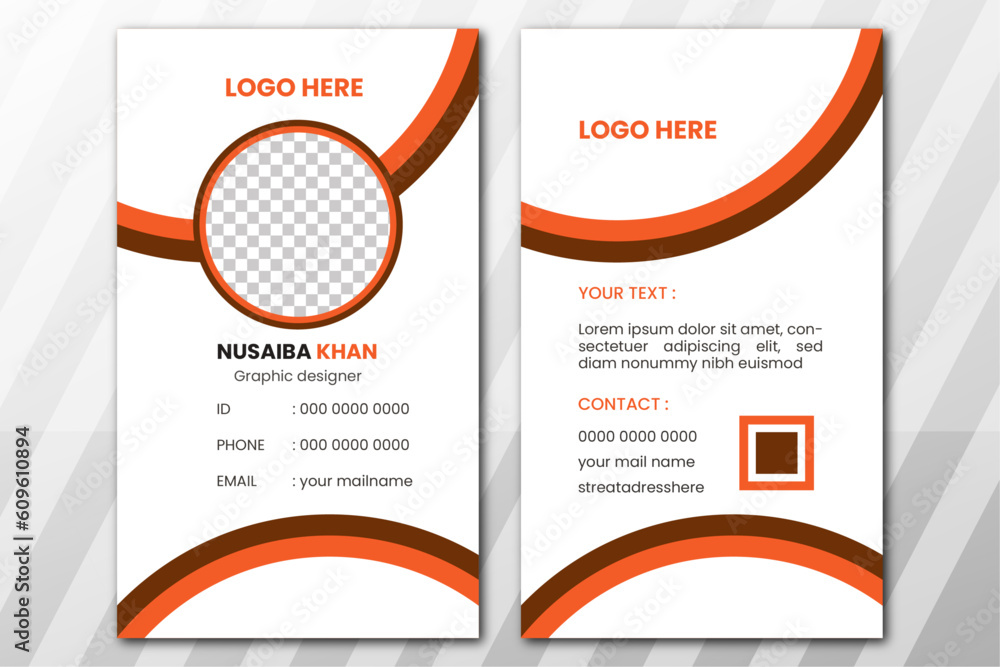 creative ID Card Template with an author photo place, Office Id Card ...