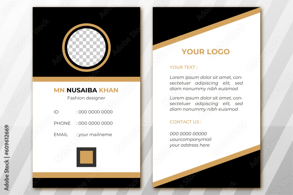 creative ID Card Template with an author photo place, Office Id Card ...