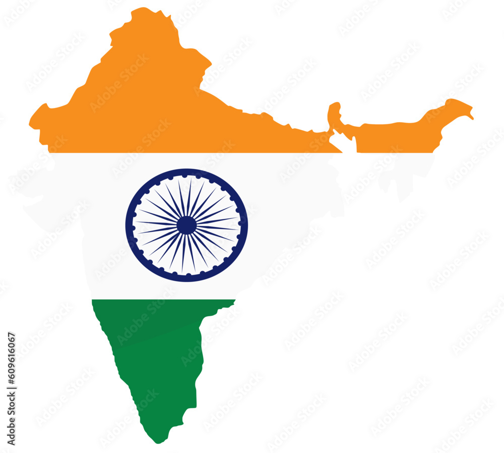 India flag map. vector illustration Stock Vector | Adobe Stock