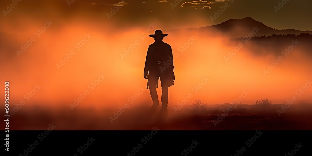AI Generated. AI Generative. Wild west western native amrican cowboy ...