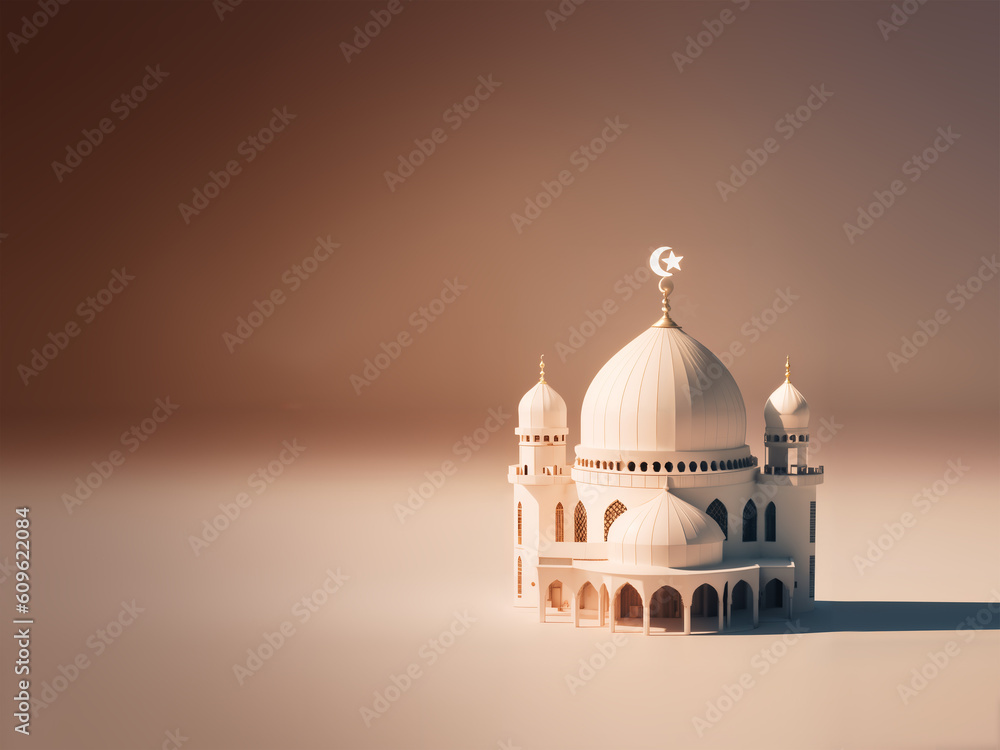 Clay Render of Miniature Mosque for Eid Mubarak and Islamic Events ...