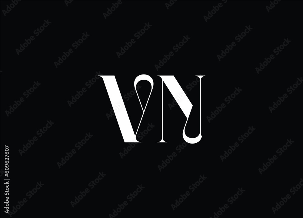 VN letter logo design and monogram logo design Stock Vector | Adobe Stock