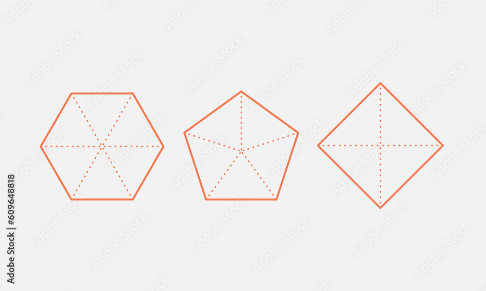 Basic radar chart line icon set. Diagram for analysis. Pentagon ...