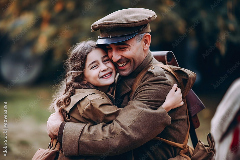 reunion of father and daughter, father's day, father comes back from ...