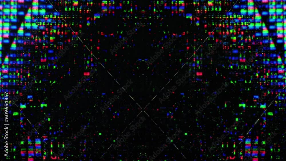 Glowing glitch. Screen distortion. Broken display. Blue pink green ...