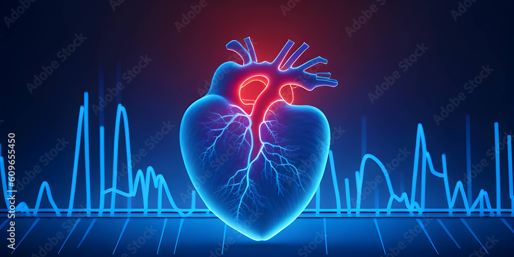 heart z with heart beat line, illustration generated by ai Stock ...