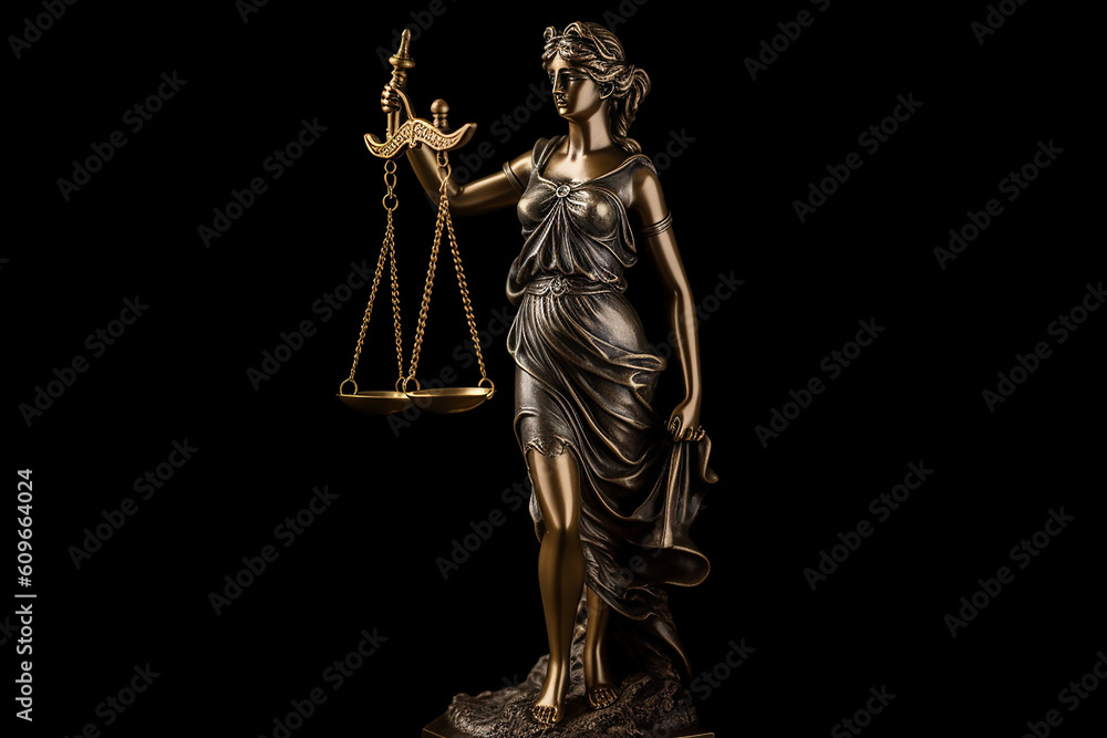 Statue of lady justice with blindfold and carrying a scale Stock ...