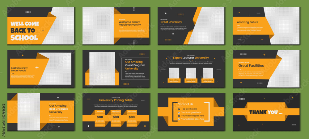 Education Design School PowerPoint presentation slide template. Utilize ...