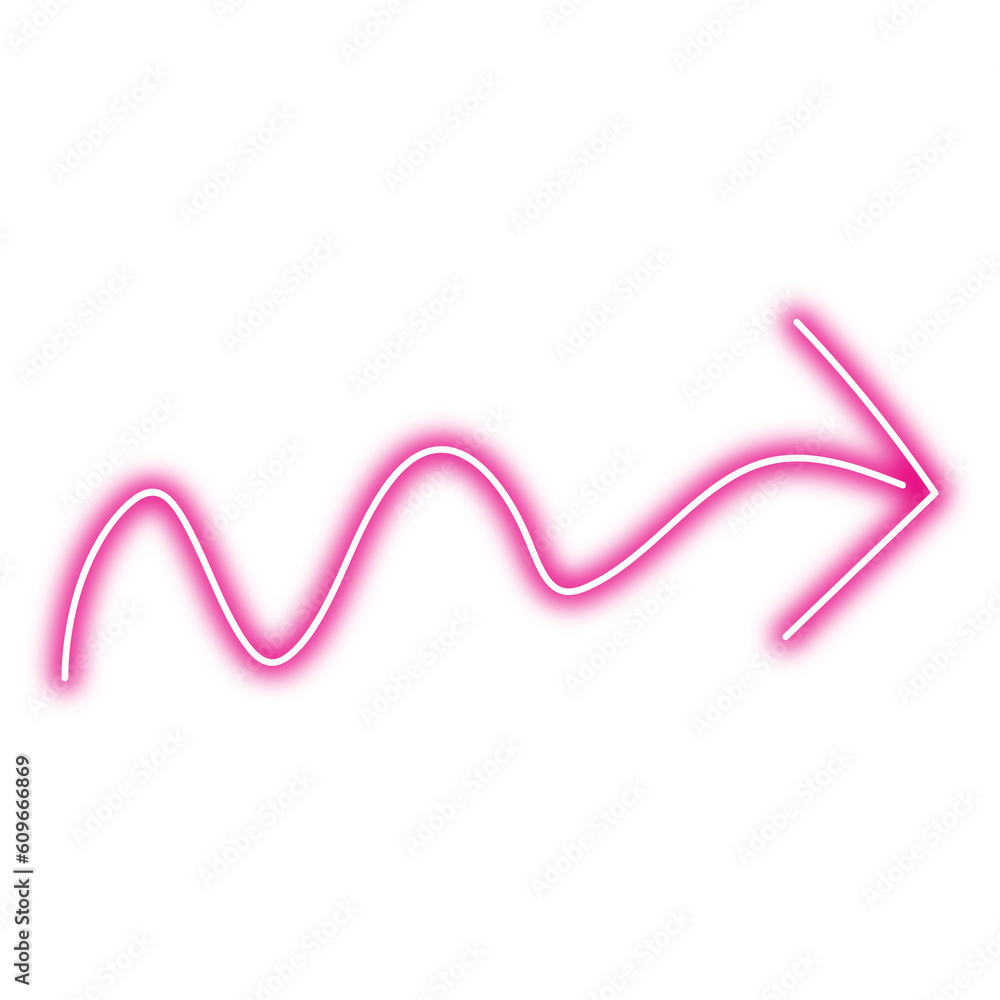 Neon arrow shape png. Glowing pink arrow on transparent background ...