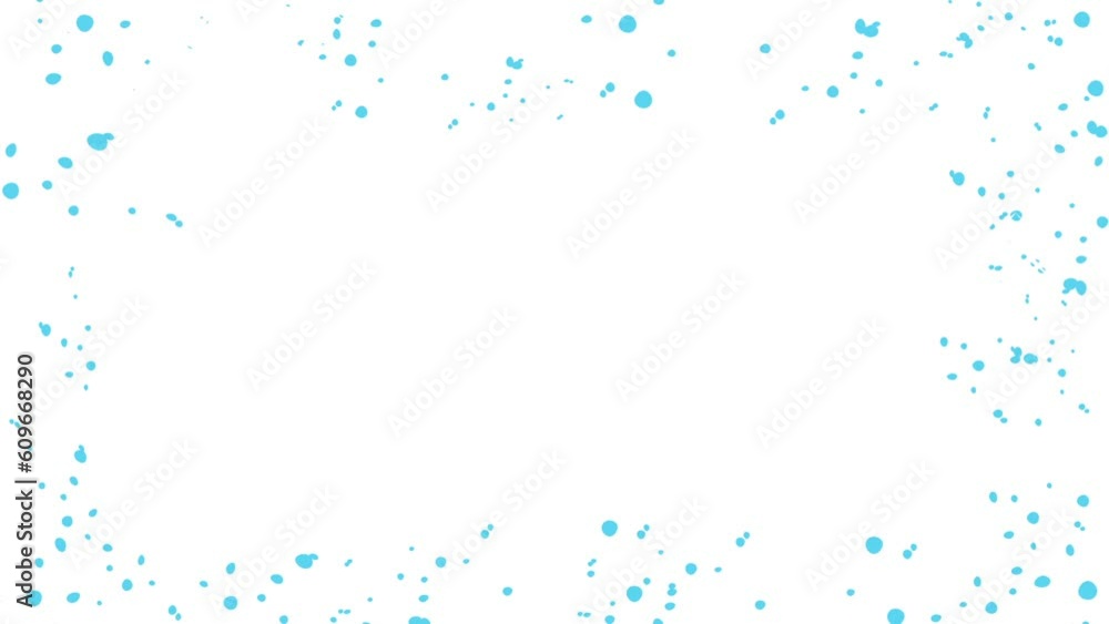 Cartoon Water Splash Frame Design Template. 4k water drops frame ...