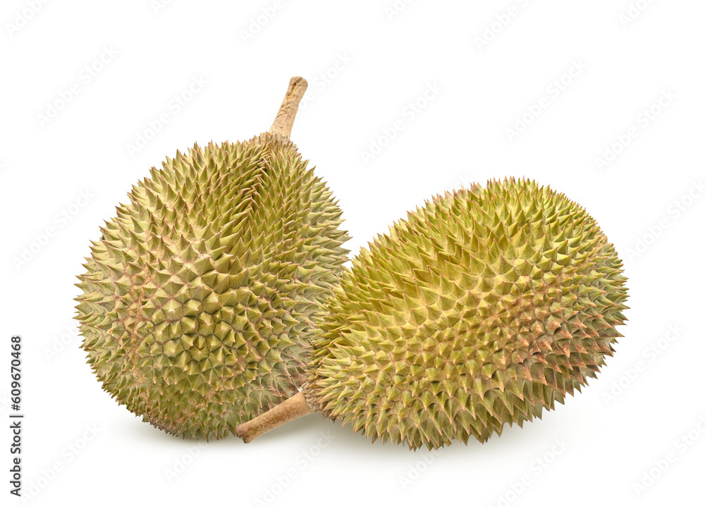 Foto de King of fruits durian isolated. Thailand delicatessen. Spiky ...