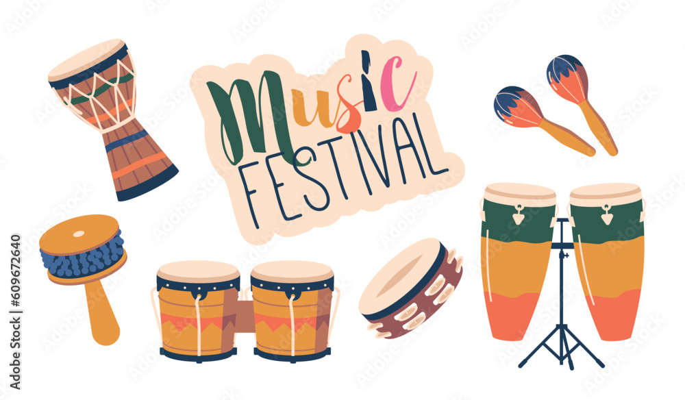 Lively Set Of Reggae Musical Instruments, For Creating Iconic Rhythm ...