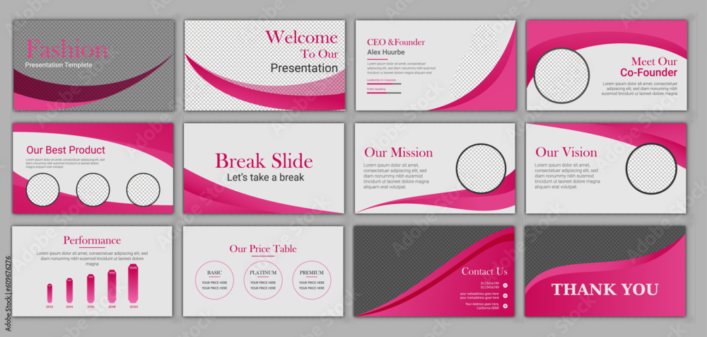 Fashion Powerpoint Vector Slide, keynote Beauty Fashionpresentation ...