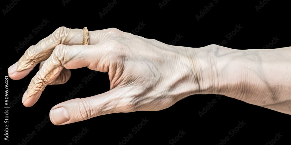 A creative digital artwork of a female hand stretches towards the ...