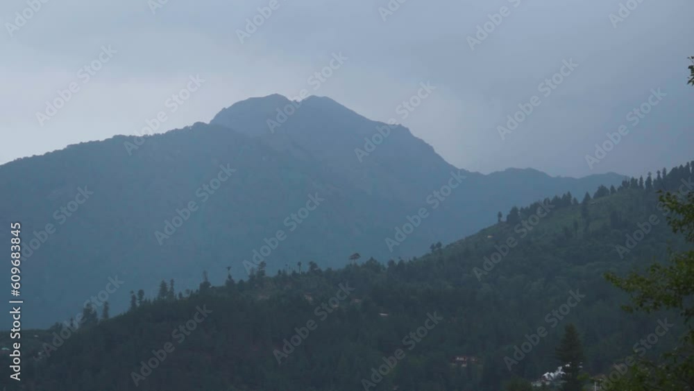 Himalayan mountain range of Kullu valley during morning as seen from ...