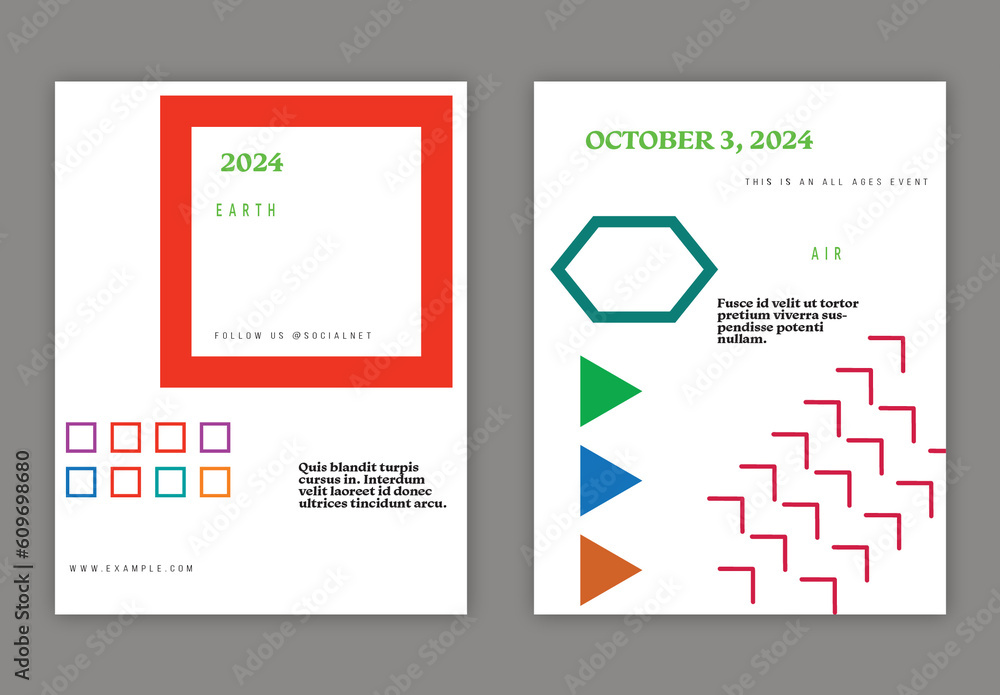US Letter Flyer Template Very Minimal With Simple Bright Geometric ...