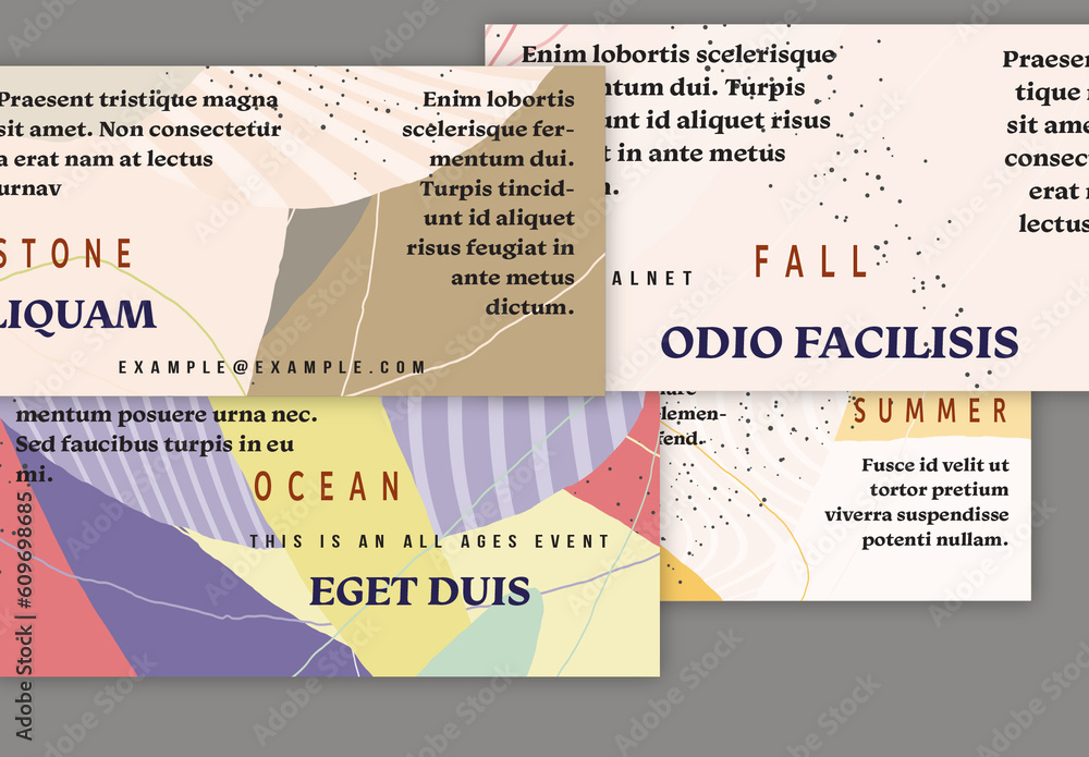 Web Banner Layout Overlapping Blobs Textured With Spots And Lines Stock ...