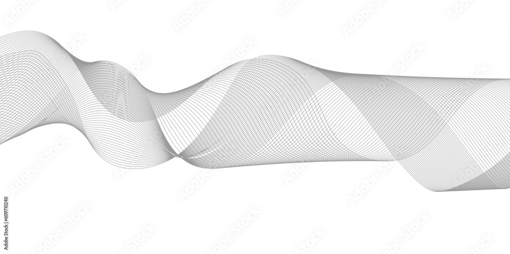 Abstract grey smooth element wavy modern curve lines on transparent ...