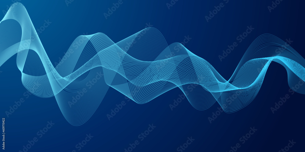 Abstract colorful wave and curve lines with technology background ...
