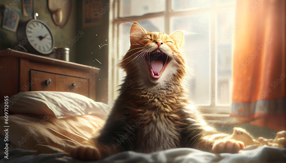 laughing cat, Surprised face, Wow expression cat funny face with open ...