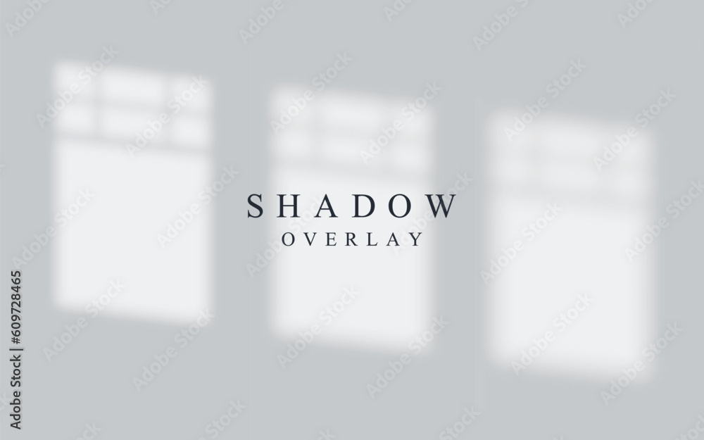 Realistic blurred window shadow overlay on blank wall. Vector ...
