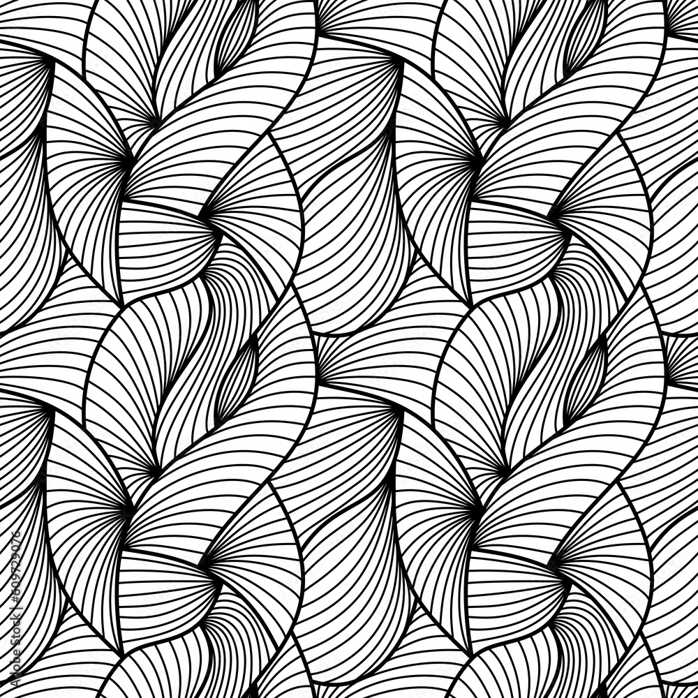 Seamless zentangle pattern in black and white. For the design of ...