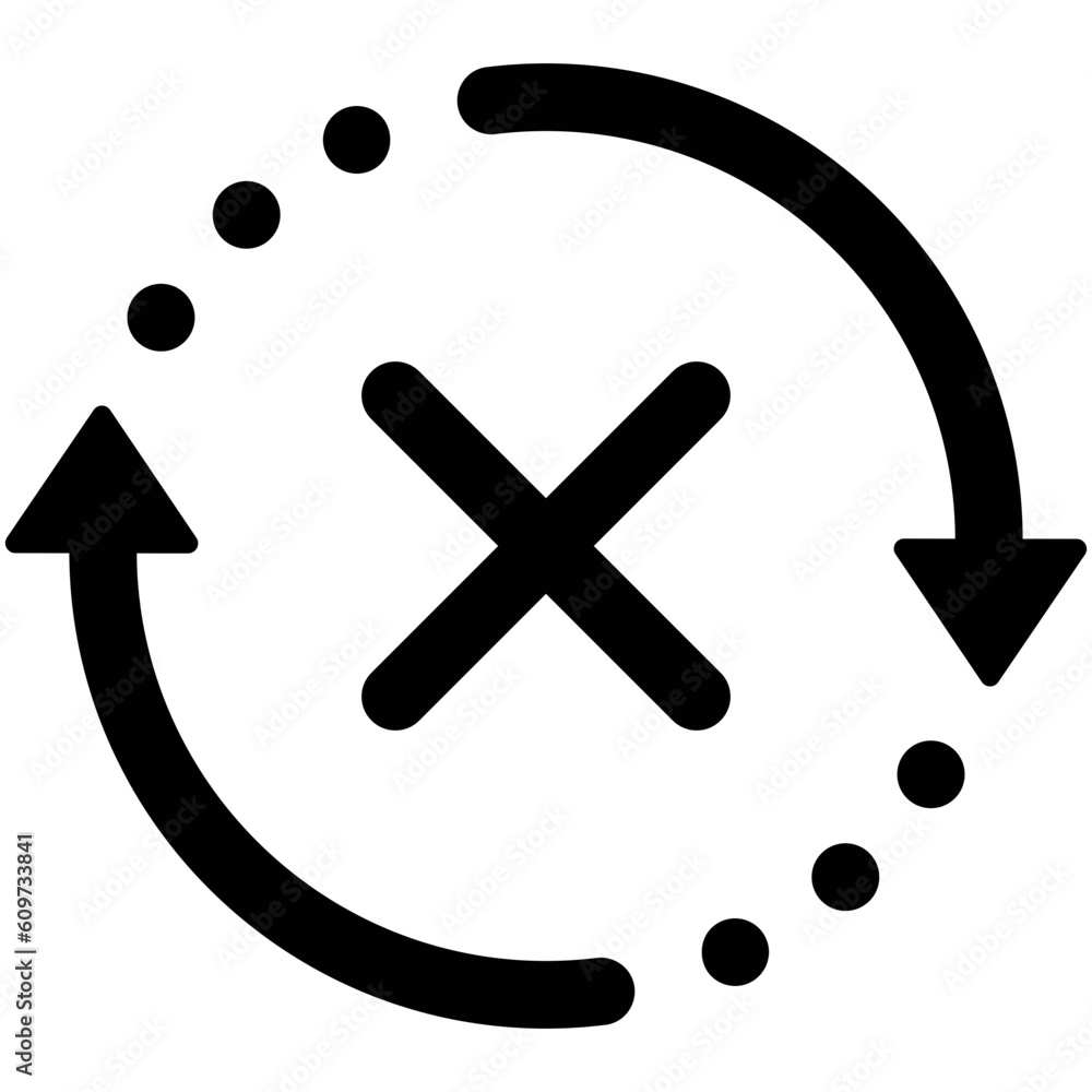 Black round check sync unapproved icon, simple cycle rotating arrows ...