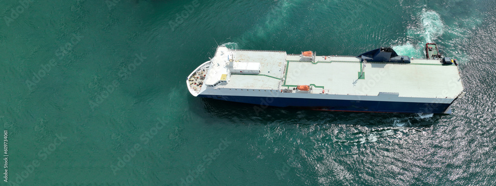 Aerial drone ultra wide photo of Neptune lines RoRo (Roll on-off) car ...