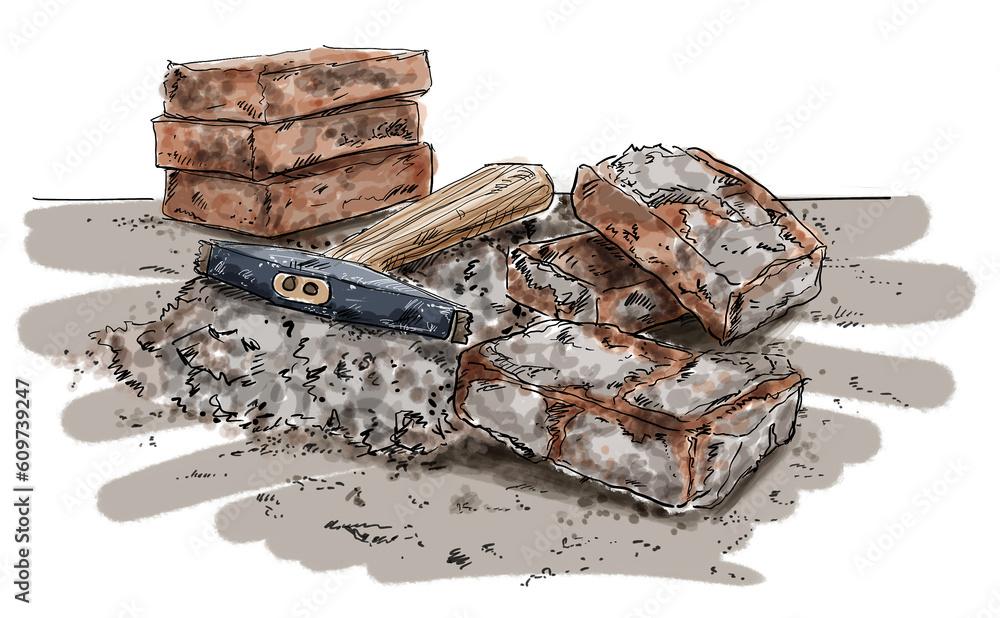 Pile Of Bricks Drawing