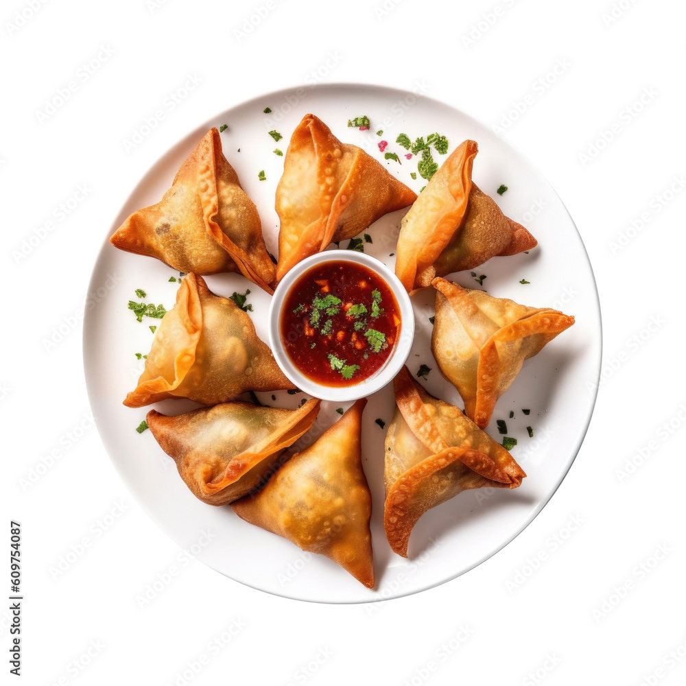Delicious Plate of Samosas Isolated on a Transparent Background ...